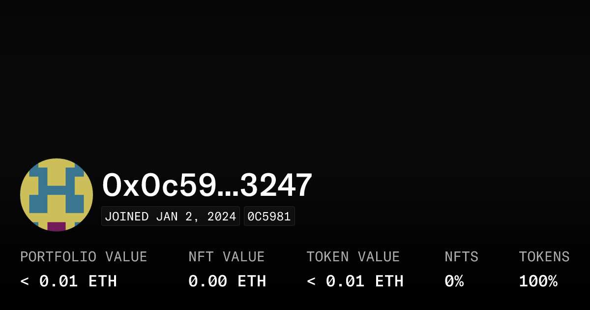 0x0c598101e6eb22d8a961f3f92362c96541863247 - Profile | OpenSea
