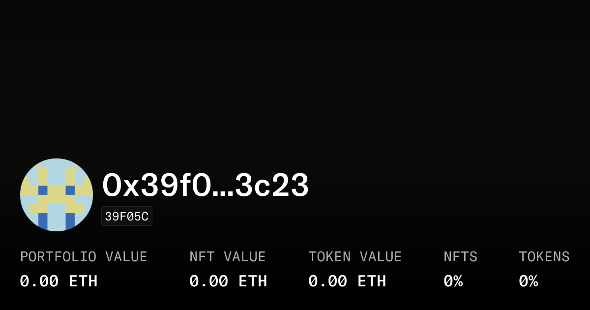 0x39f05c39902a9b265dcb4c59418657cdb9913c23 - Profile | OpenSea