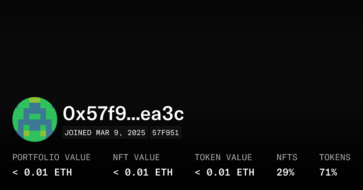 0x57f9514ebaa227db0ce588f3417816fab701ea3c - 個人資料 | OpenSea