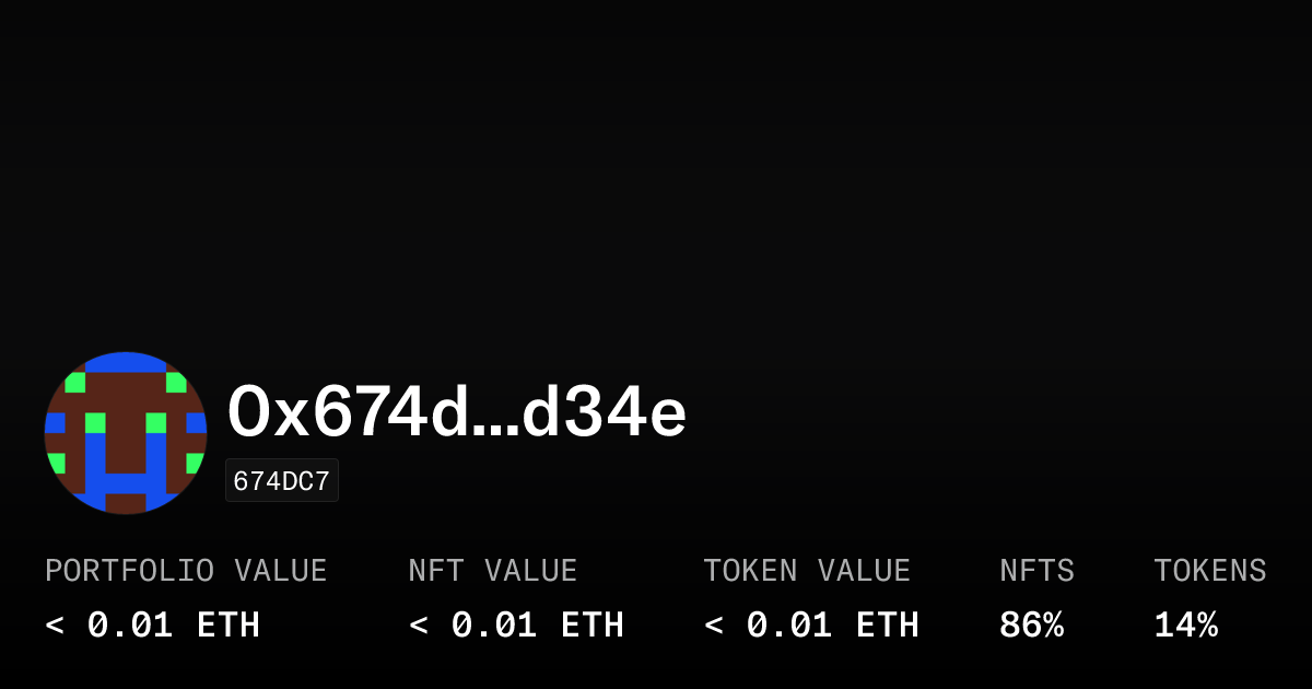 0x674dc722fa9ef139211c5714c7efb1c500b3d34e - Profile | OpenSea