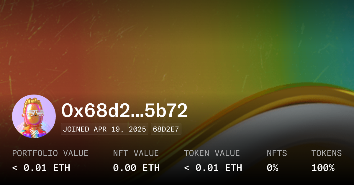0x68d2e7c7db3281a9ae69d08f7944a11ab8e95b72 - Profile | OpenSea