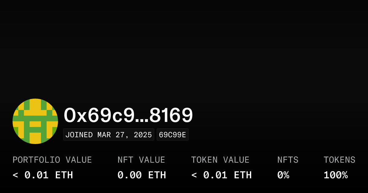 0x69c99e318a937cc9e62bc7bae0f0cced5d5b8169 - Profile | OpenSea