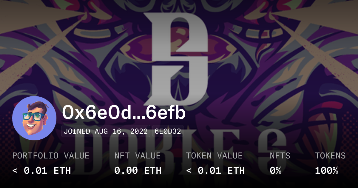 0x6e0d324d4bf6c37765ecd67458ca35770e7f6efb - Perfil | OpenSea