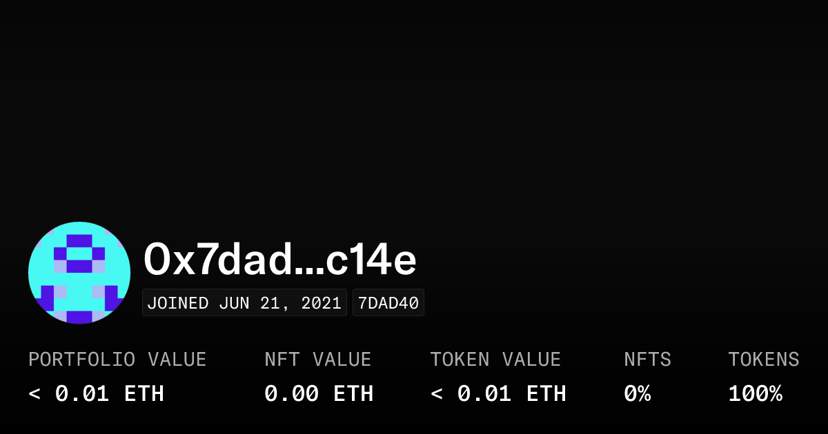 0x7dad404eeeb51872096e2a65edb984b9a097c14e - Profile | OpenSea