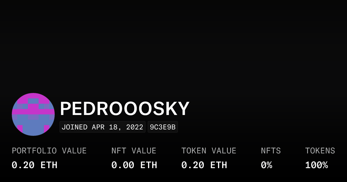 PEDROOOSKY - Profile | OpenSea