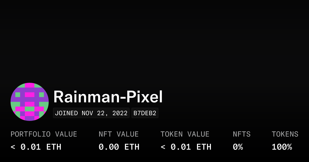 Rainman-Pixel - Profile | OpenSea