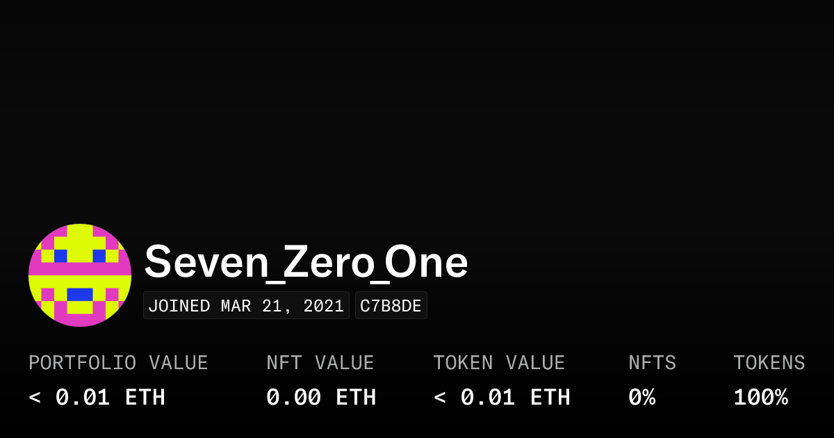 Seven_Zero_One - Profile | OpenSea