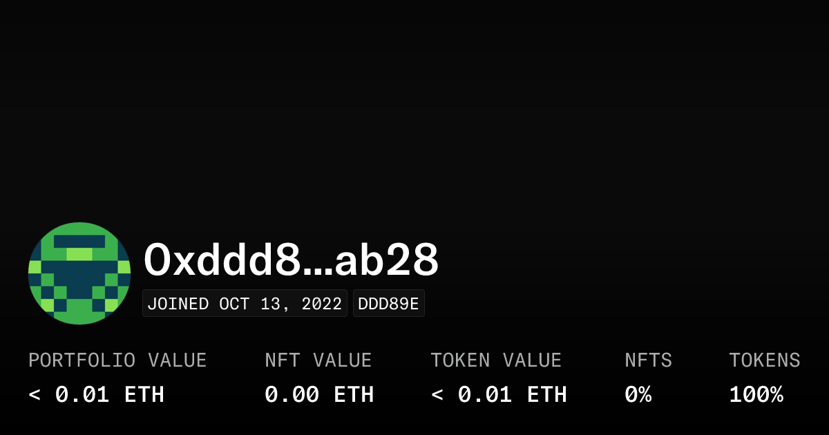 0xddd89efdadb5a1ea3b2e088f2c774550df38ab28 - Profile | OpenSea