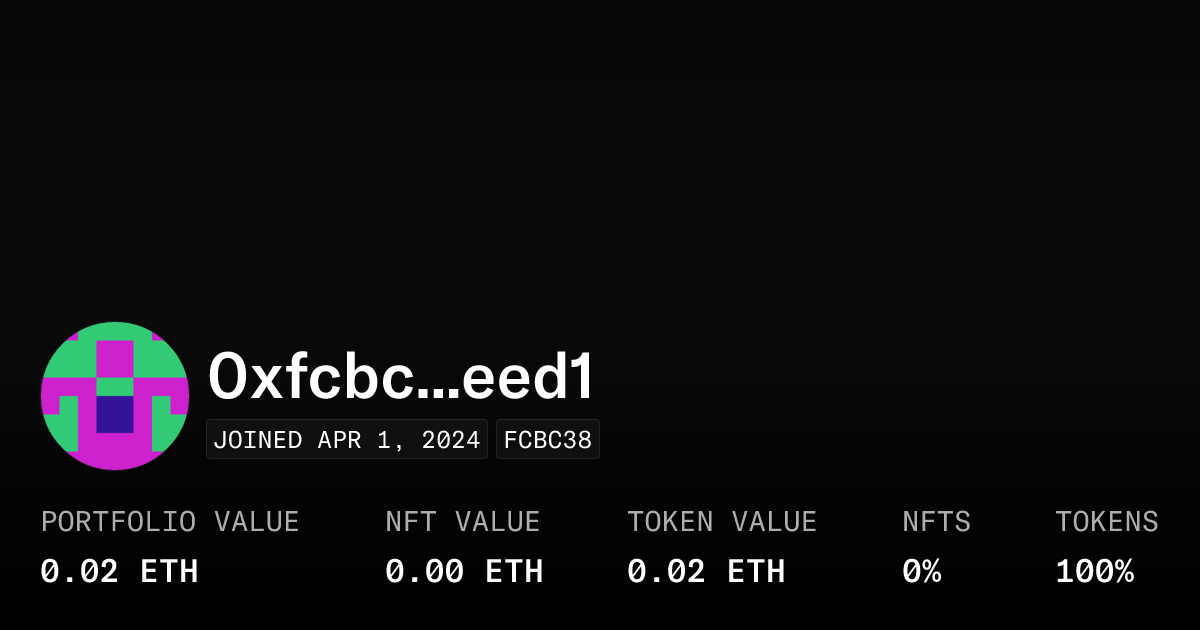 0xfcbc380279bfae6d37fff222becd7eea3ecbeed1 - Profile | OpenSea