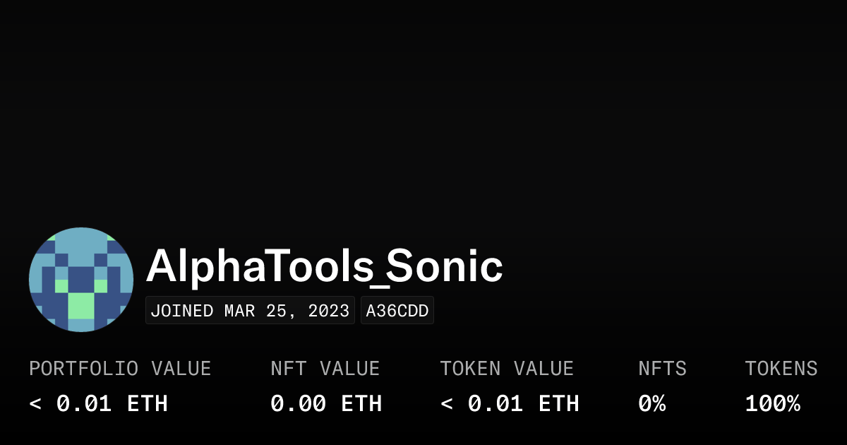 AlphaTools_Sonic - Profile | OpenSea