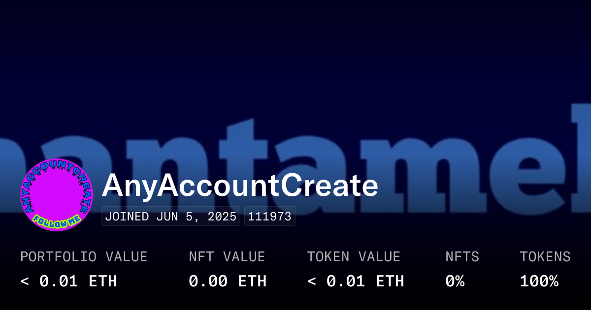 AnyAccountCreate - Profile | OpenSea