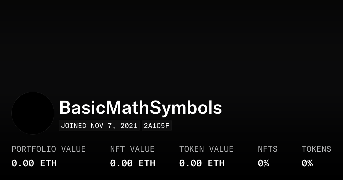 BasicMathSymbols - Profile | OpenSea