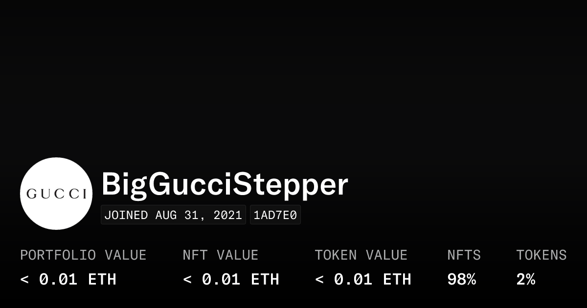 BigGucciStepper - Profile | OpenSea