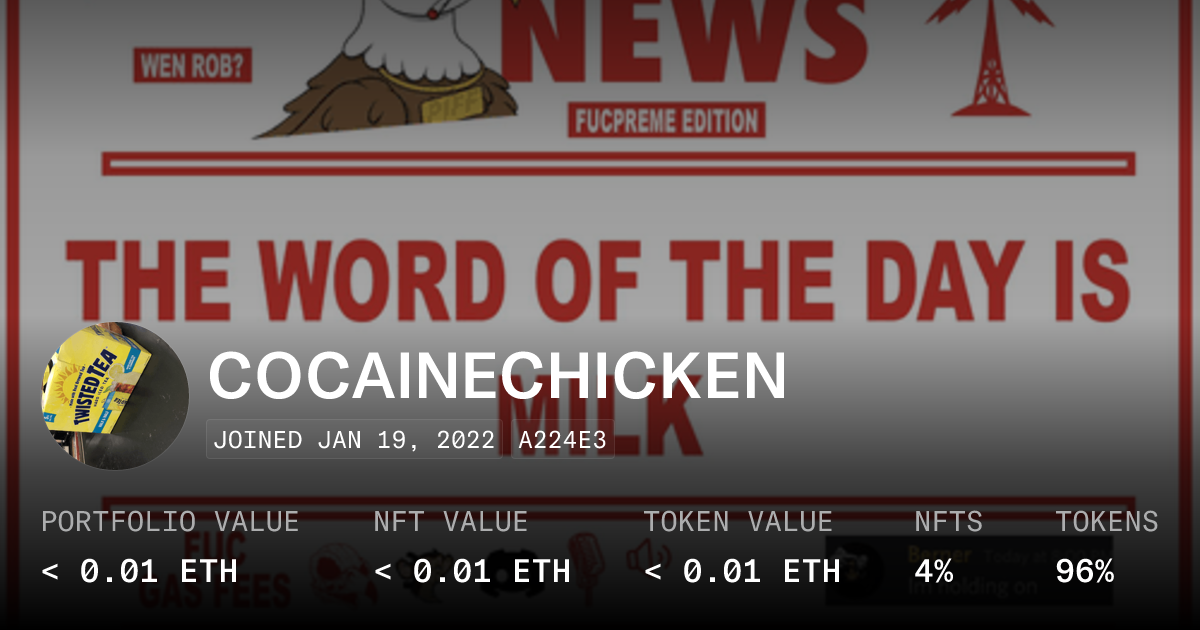 COCAINECHICKEN - Profile | OpenSea