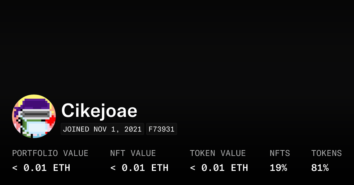 Cikejoae - Profile | OpenSea