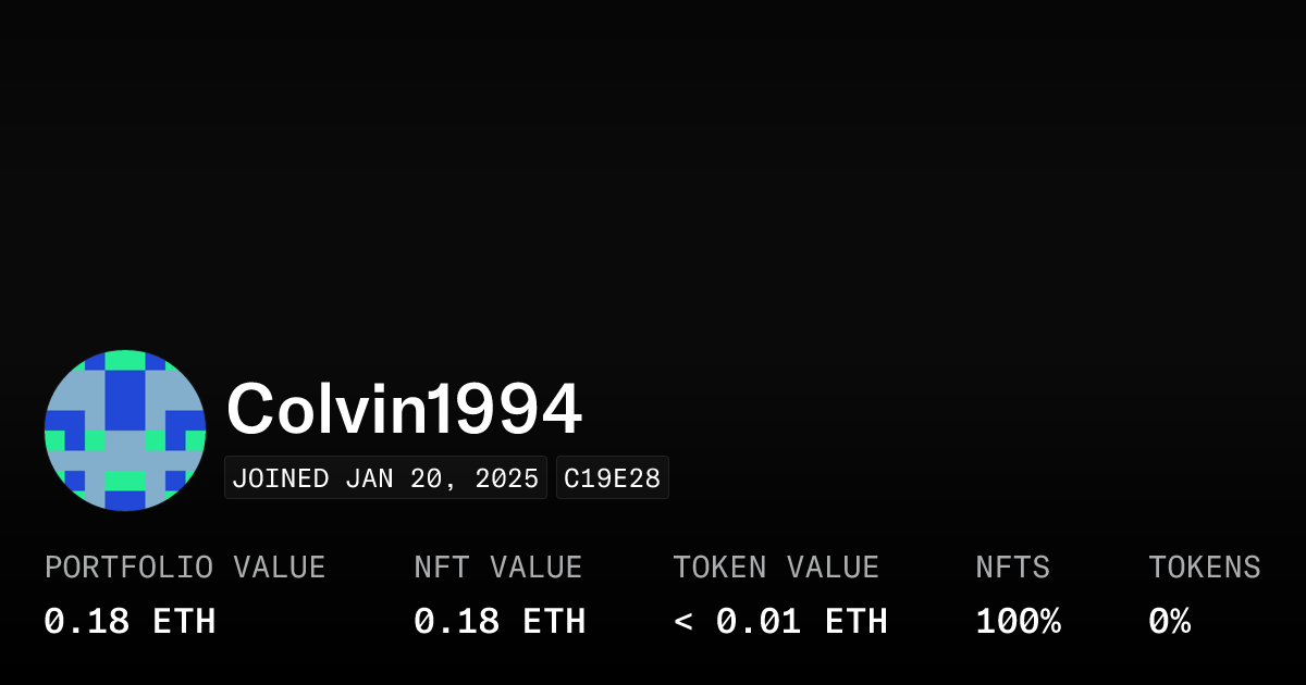 Colvin1994 - Profile | OpenSea