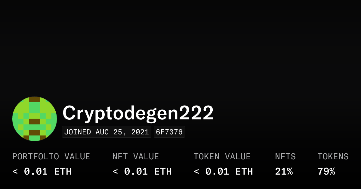 Cryptodegen222 - Profile | OpenSea