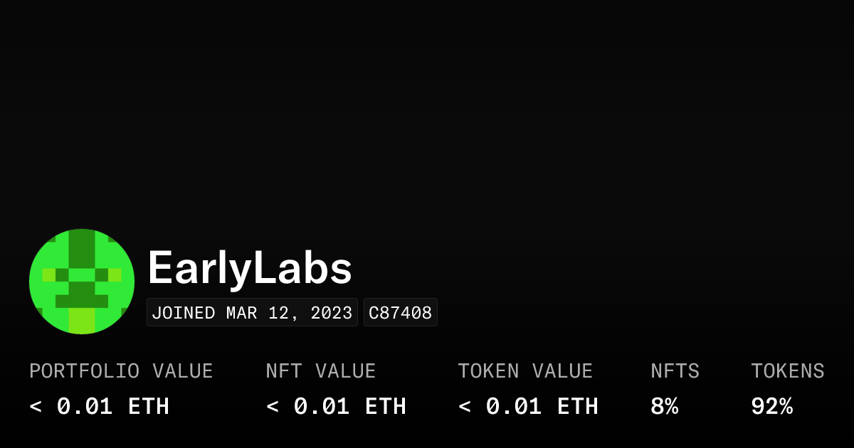 EarlyLabs - Profile | OpenSea