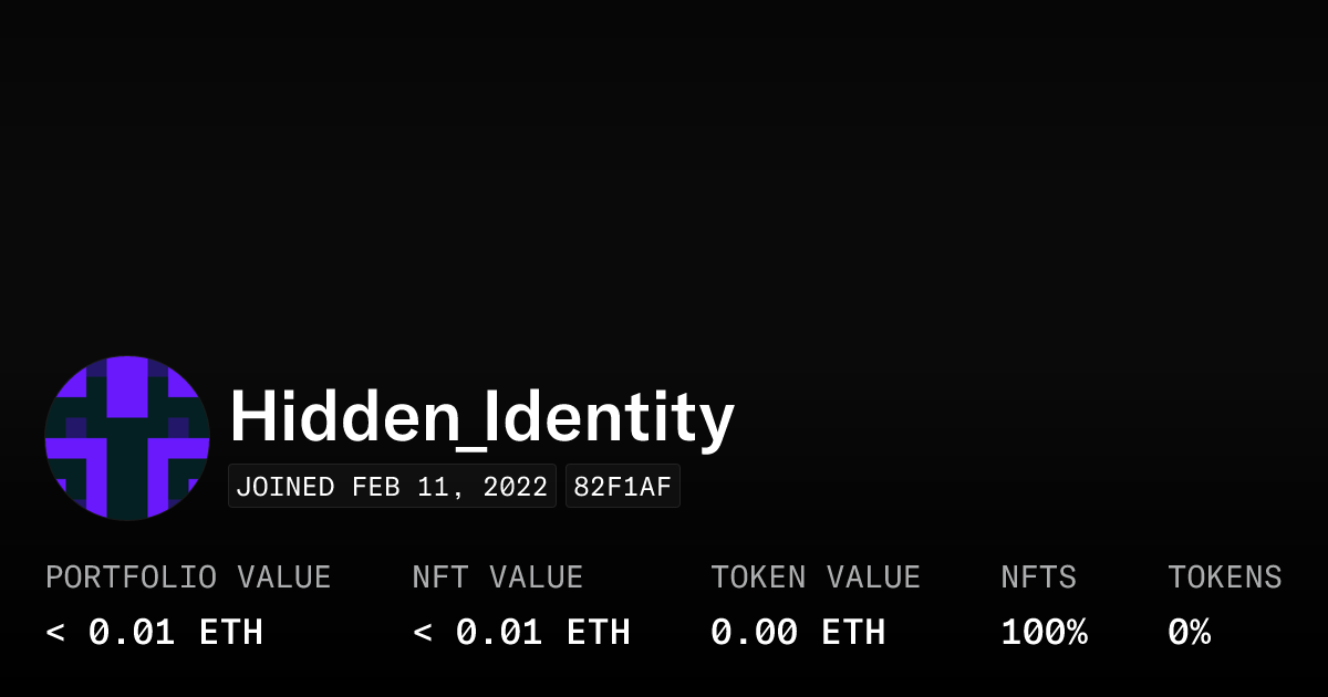 Hidden_Identity - Profile | OpenSea