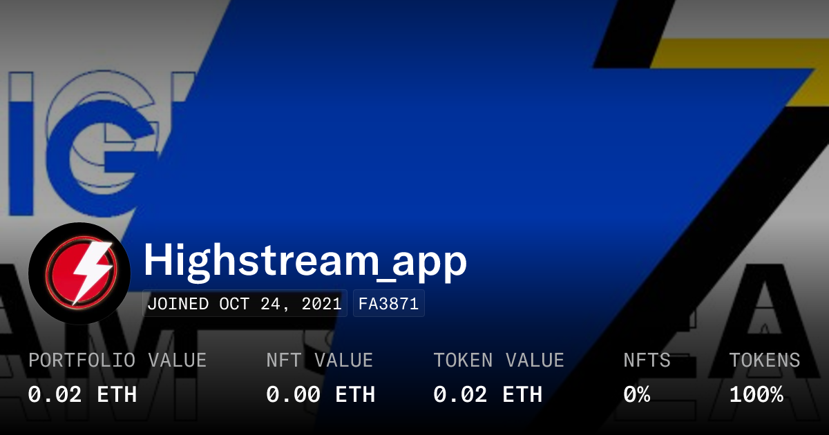 Highstream_app - Profile | OpenSea