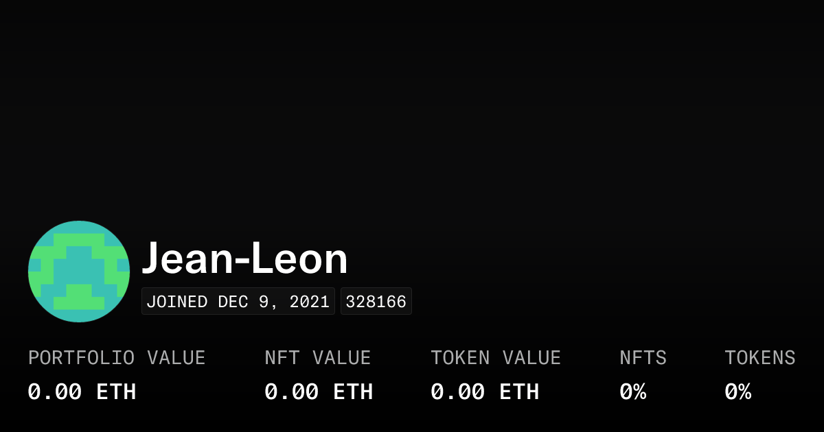 Jean-Leon - Profile | OpenSea