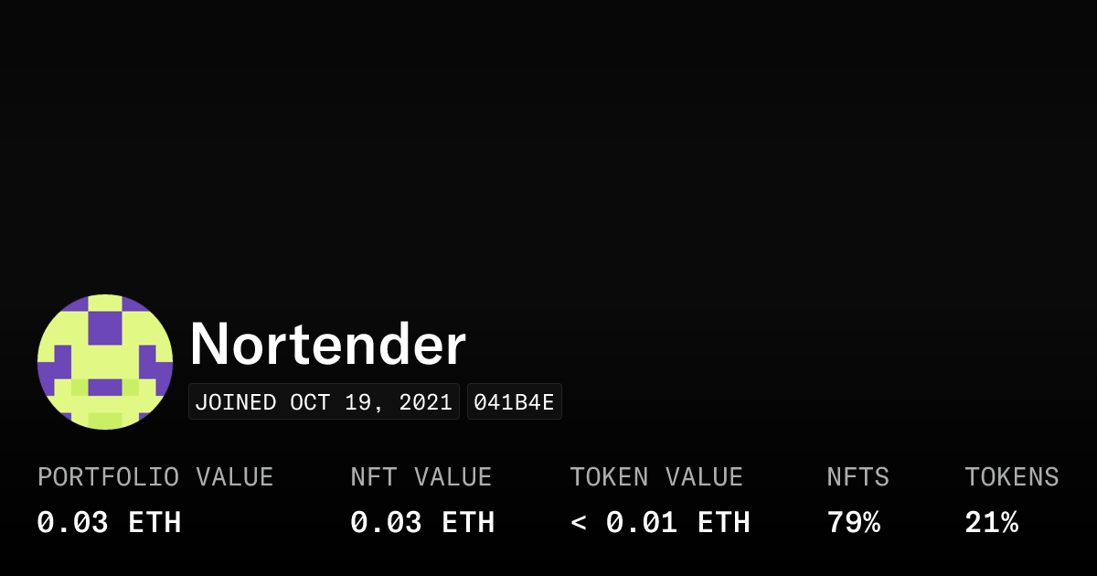 Nortender - Profile | OpenSea