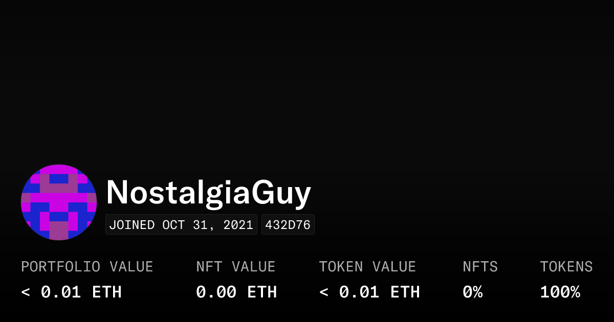 NostalgiaGuy - Profile | OpenSea