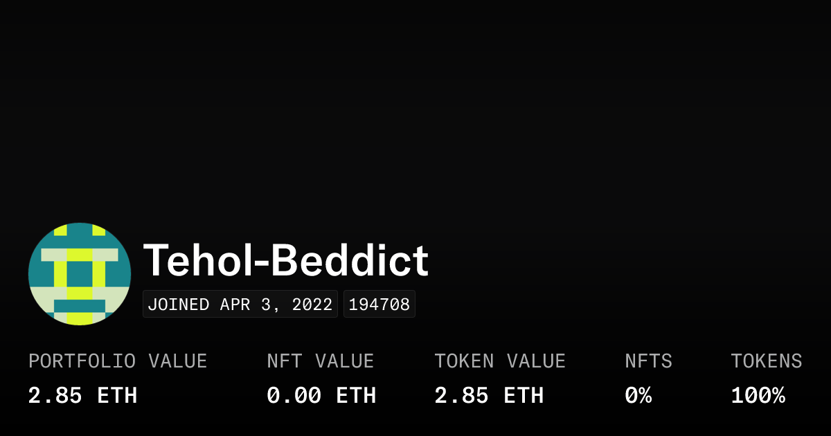 Tehol-Beddict - Profile | OpenSea