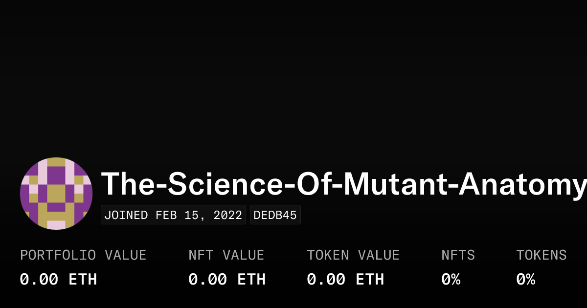 The-Science-Of-Mutant-Anatomy - Profile | OpenSea
