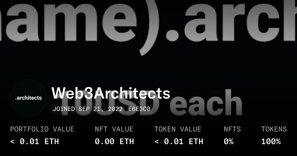 Web3Architects - Profile | OpenSea