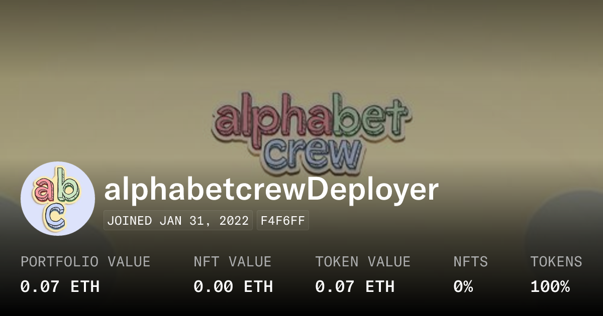 alphabetcrewDeployer - Profile | OpenSea