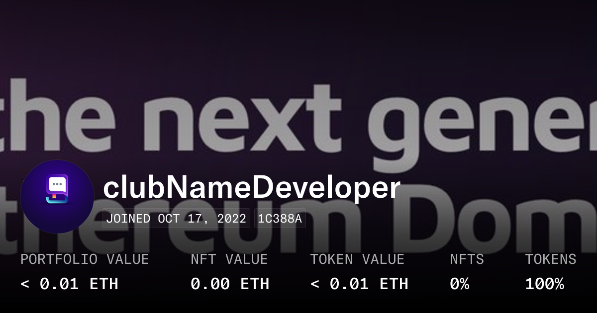 clubNameDeveloper - Profile | OpenSea