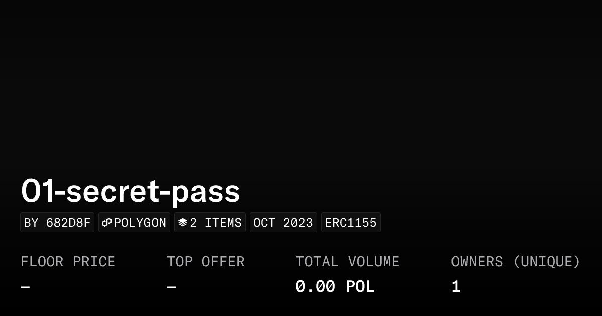 01-secret-pass - Collection | OpenSea