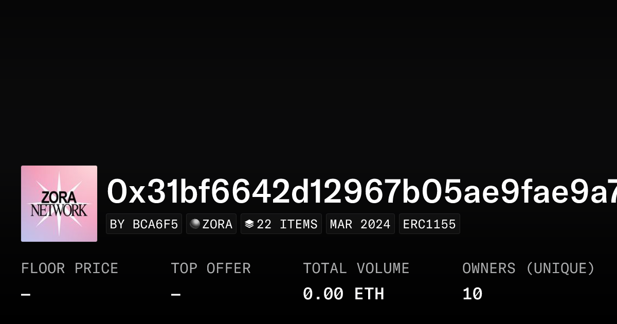 0x31bf6642d12967b05ae9fae9a7571704a11e4d1a - Collection | OpenSea