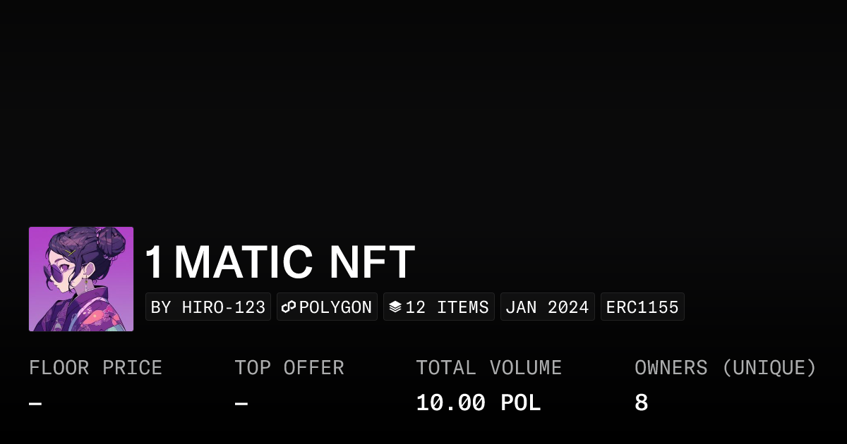 1 MATIC NFT - Collection | OpenSea