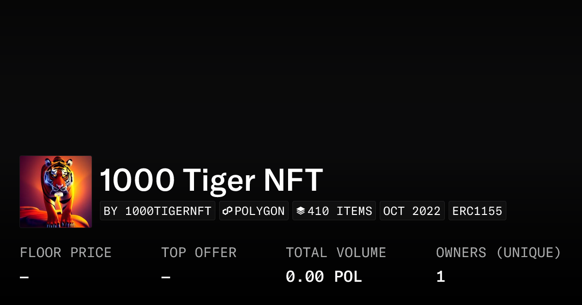 1000 Tiger NFT - Collection | OpenSea