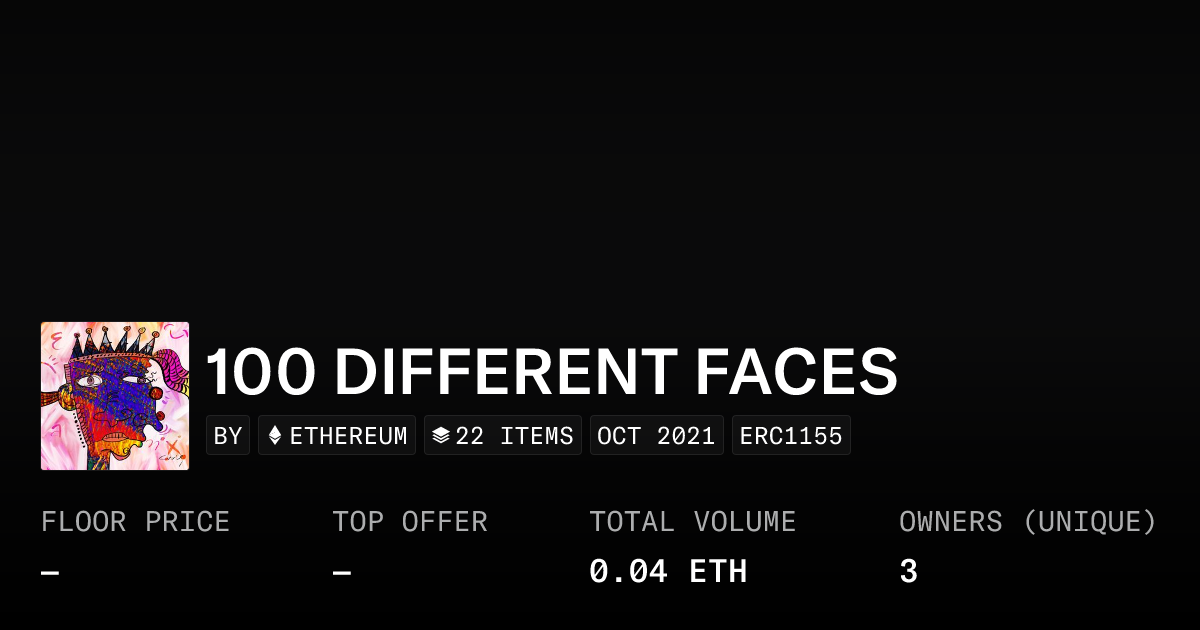 100 DIFFERENT FACES - Collection | OpenSea