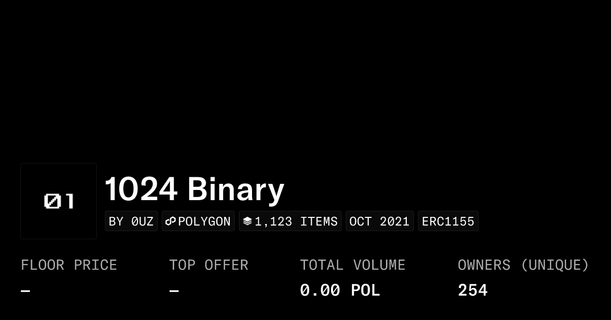 1024 Binary - Collection | OpenSea