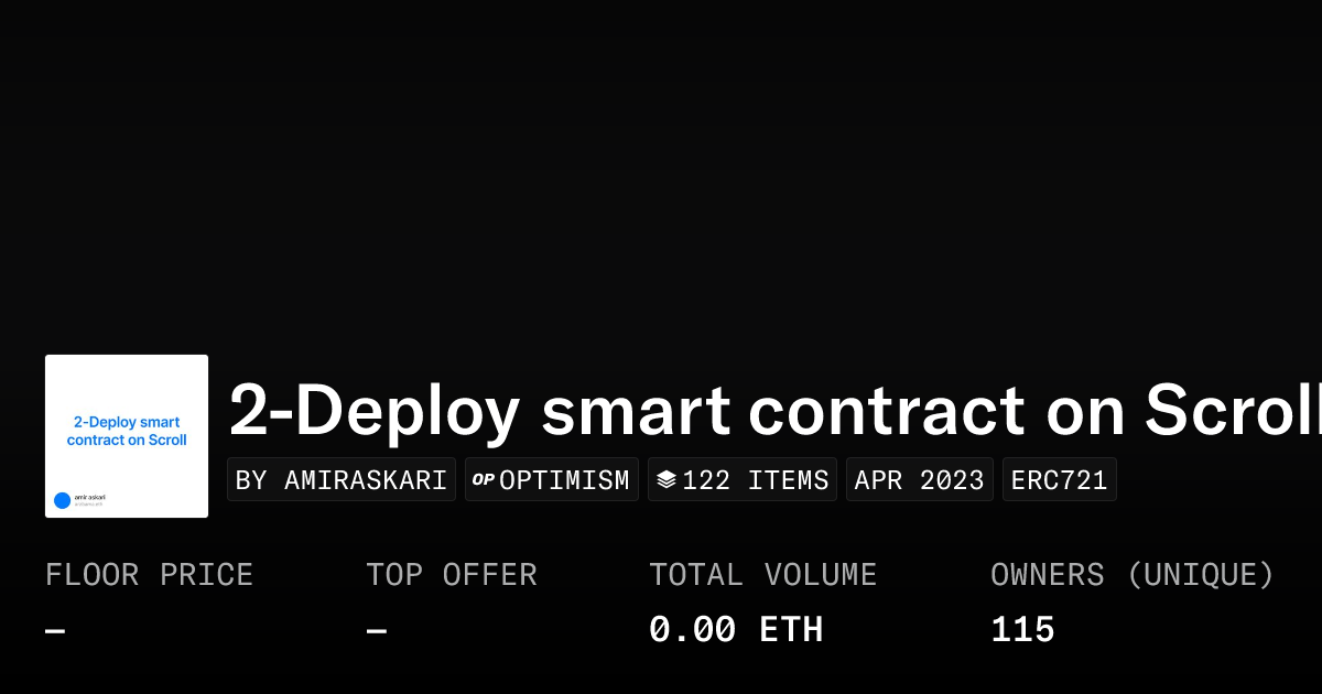 2-Deploy smart contract on Scroll - Collection | OpenSea