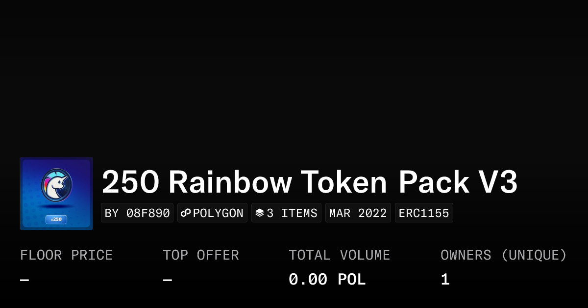 250 Rainbow Token Pack V3 - Collection | OpenSea