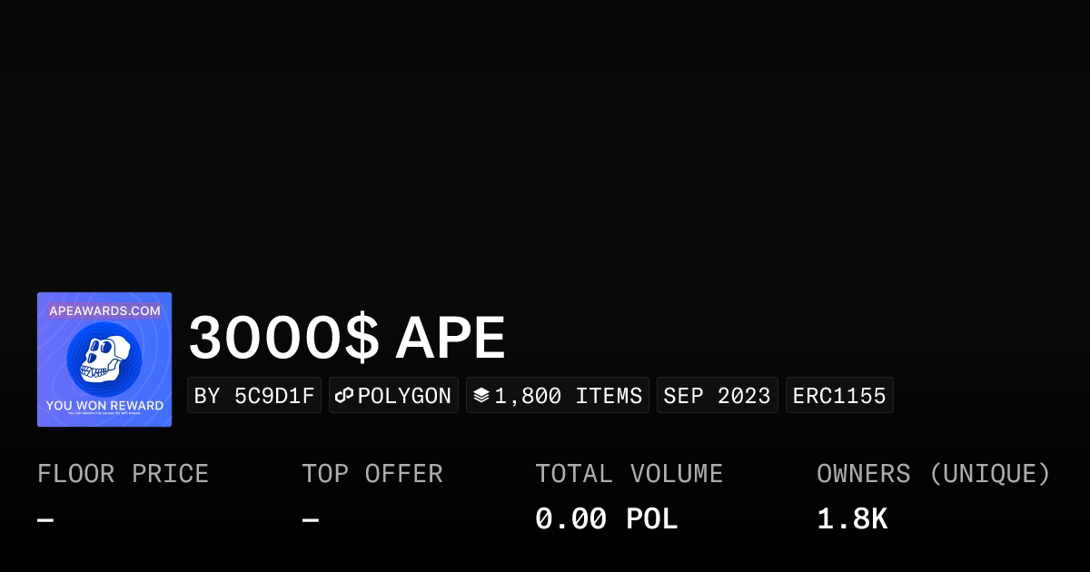 3000$ APE - Collection | OpenSea