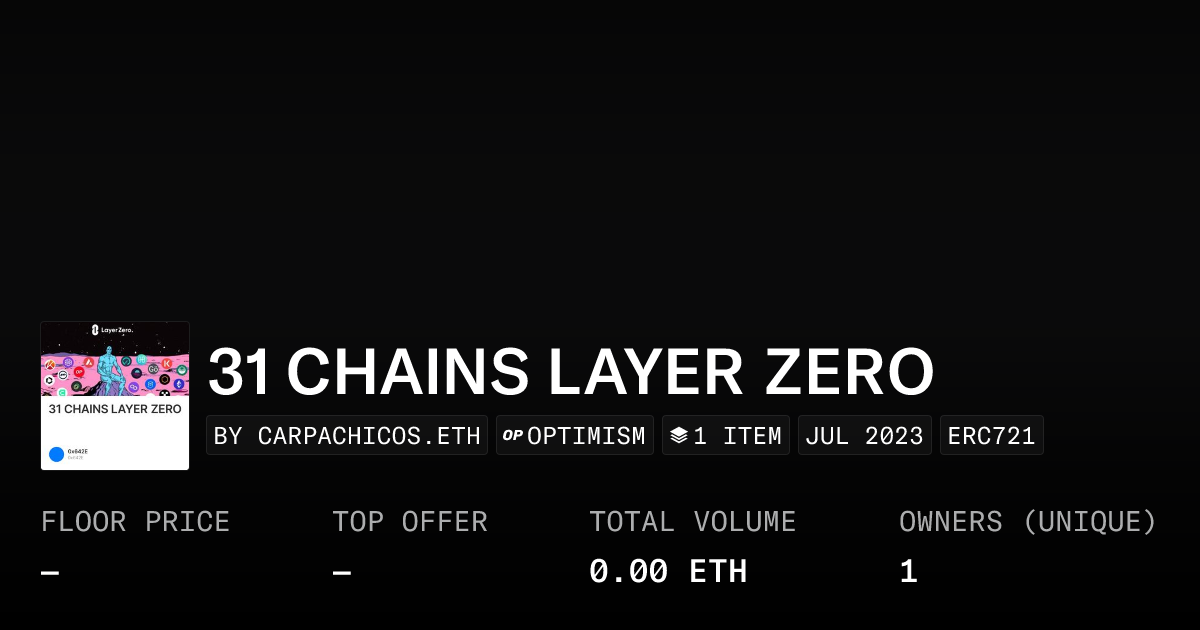 31 CHAINS LAYER ZERO - Collection | OpenSea