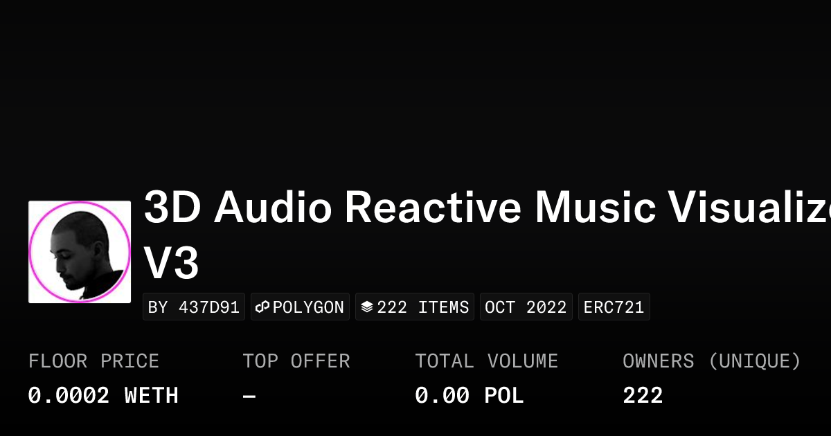 3D Audio Reactive Music Visualizers V3 - Collection | OpenSea