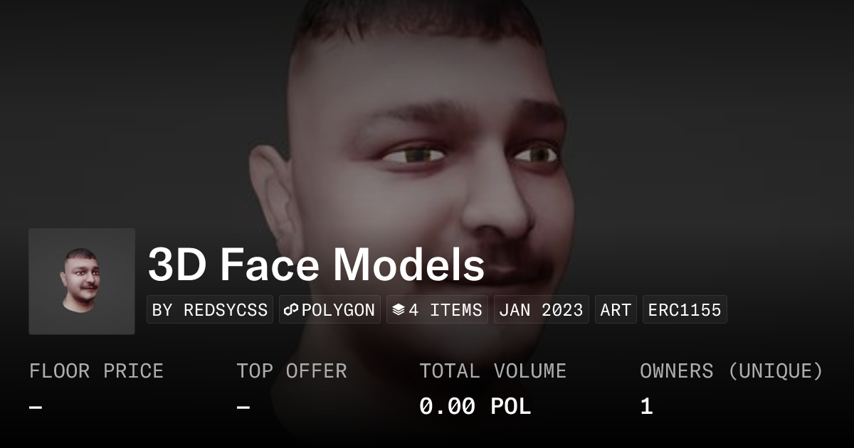 3D Face Models - Collection | OpenSea