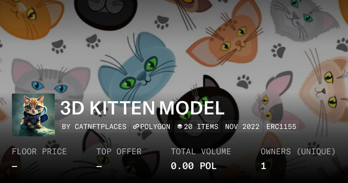 3D KITTEN MODEL - Collection | OpenSea