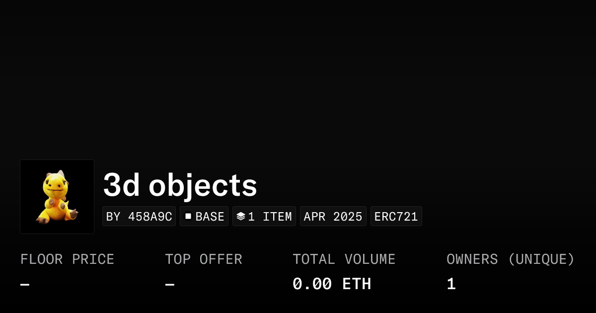 3d objects - Collection | OpenSea