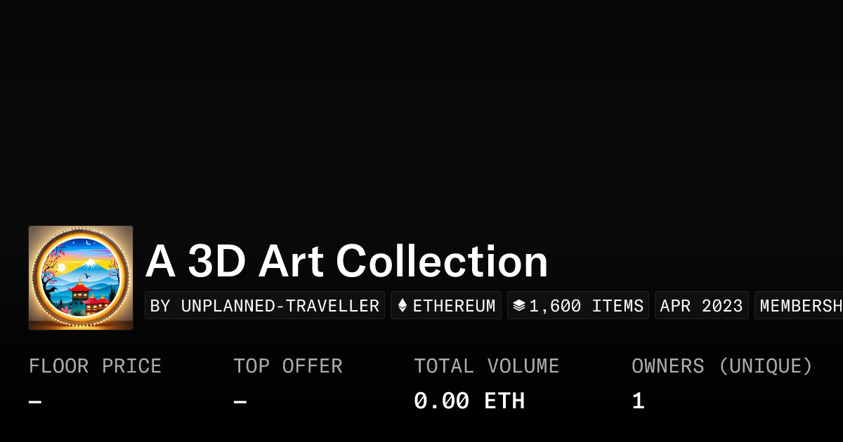A 3D Art Collection - Collection | OpenSea