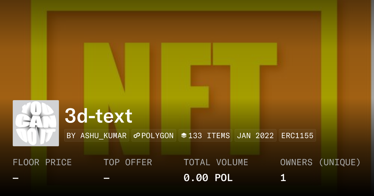 3d-text - Collection | OpenSea