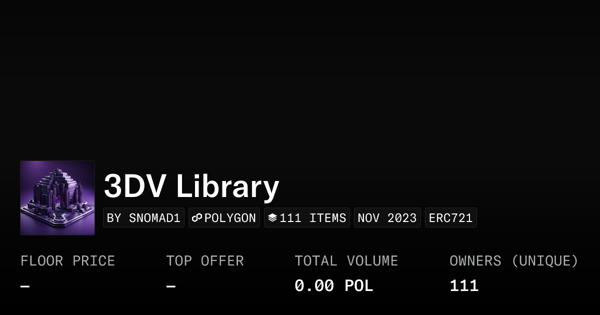 3DV Library - Collection | OpenSea