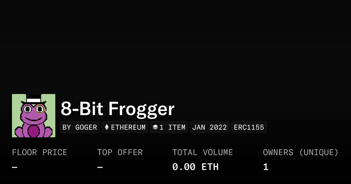 8-Bit Frogger - Collection | OpenSea